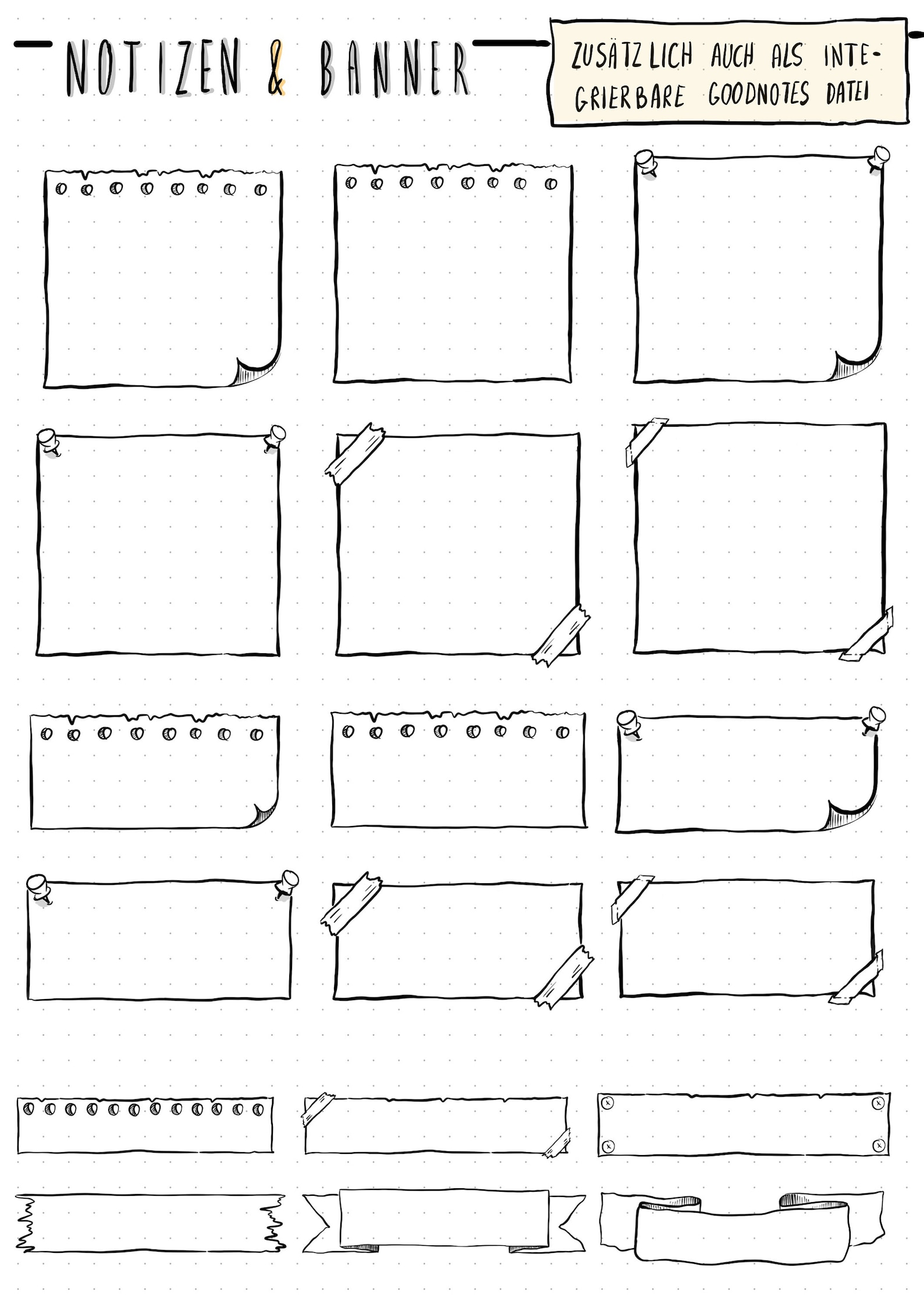 Digitale Sketchnotes Goodnotes Digitale Sticker Banner - Etsy Australia