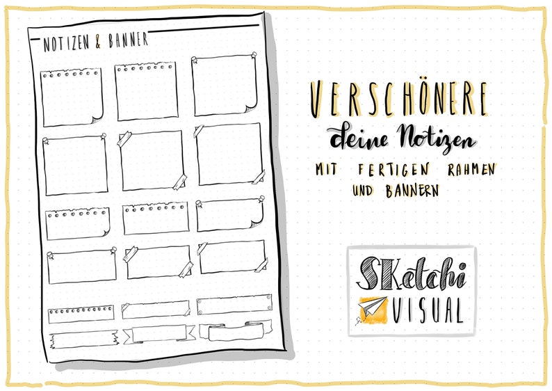 Digitale sketchnotes GoodNotes Digitale sticker Banner - Etsy.de