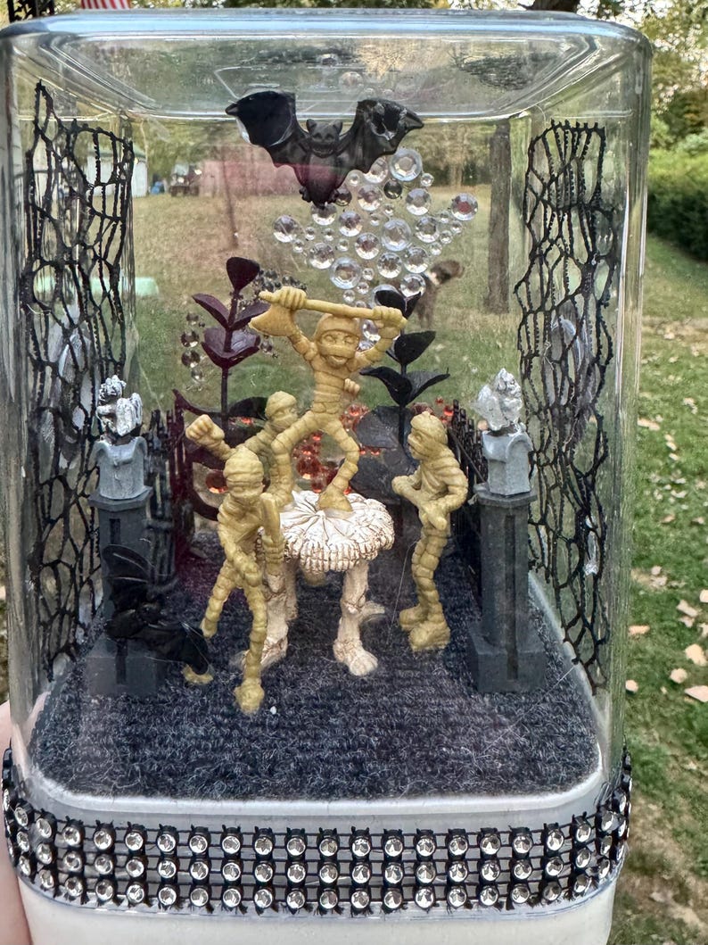 Jumping Spider Enclosure Cage Halloween Ghost Skeleton Mummy Bones ...