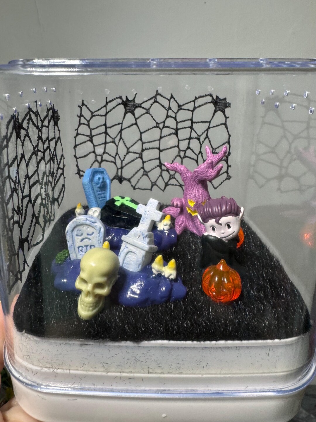 Jumping Spider Enclosure Graveyard Spooky Vampire Ghost Halloween Theme ...