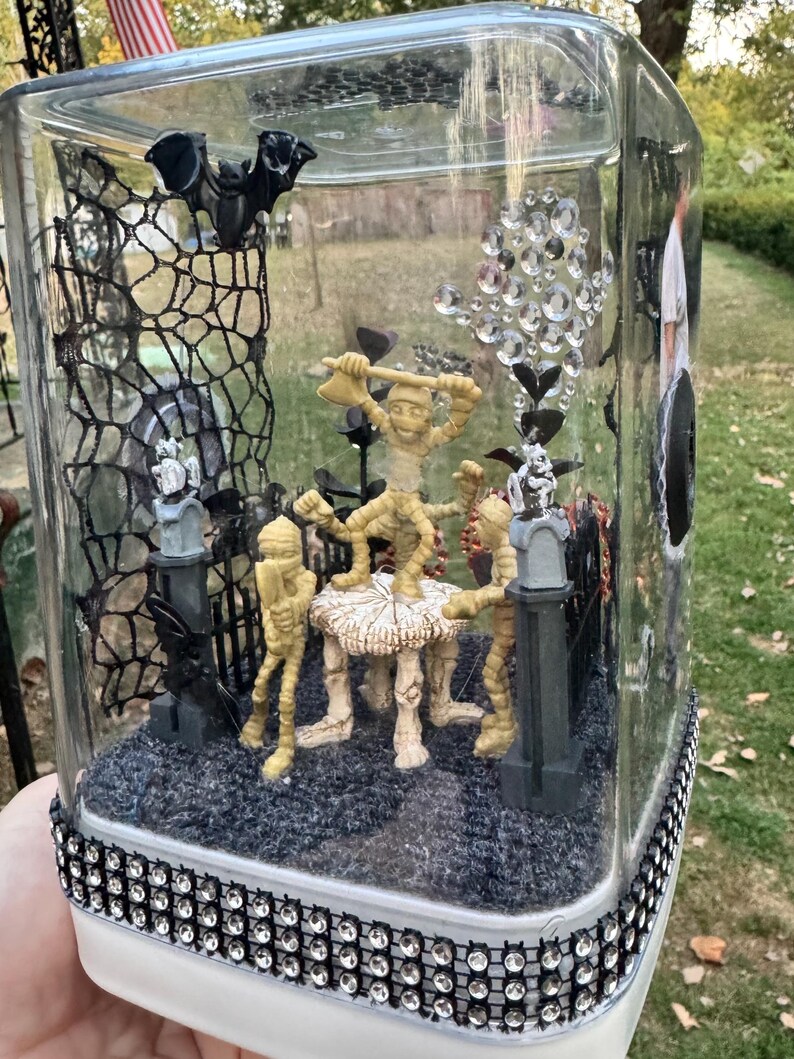 Jumping Spider Enclosure Cage Halloween Ghost Skeleton Mummy Bones ...