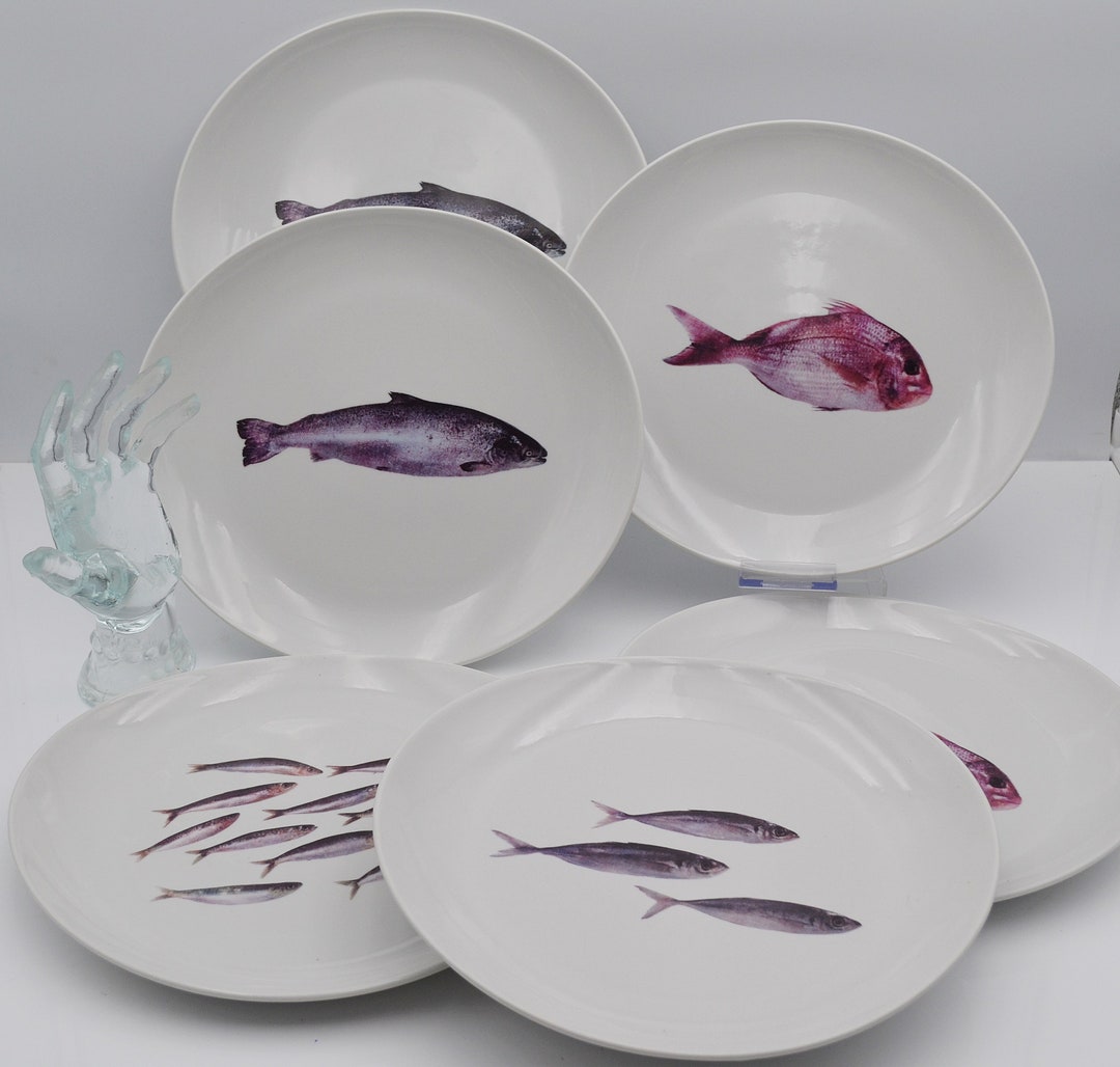 ASA Selection Ffish Plate Vintage 6 Pieces ASA Fish Plate, Fish Serving ...