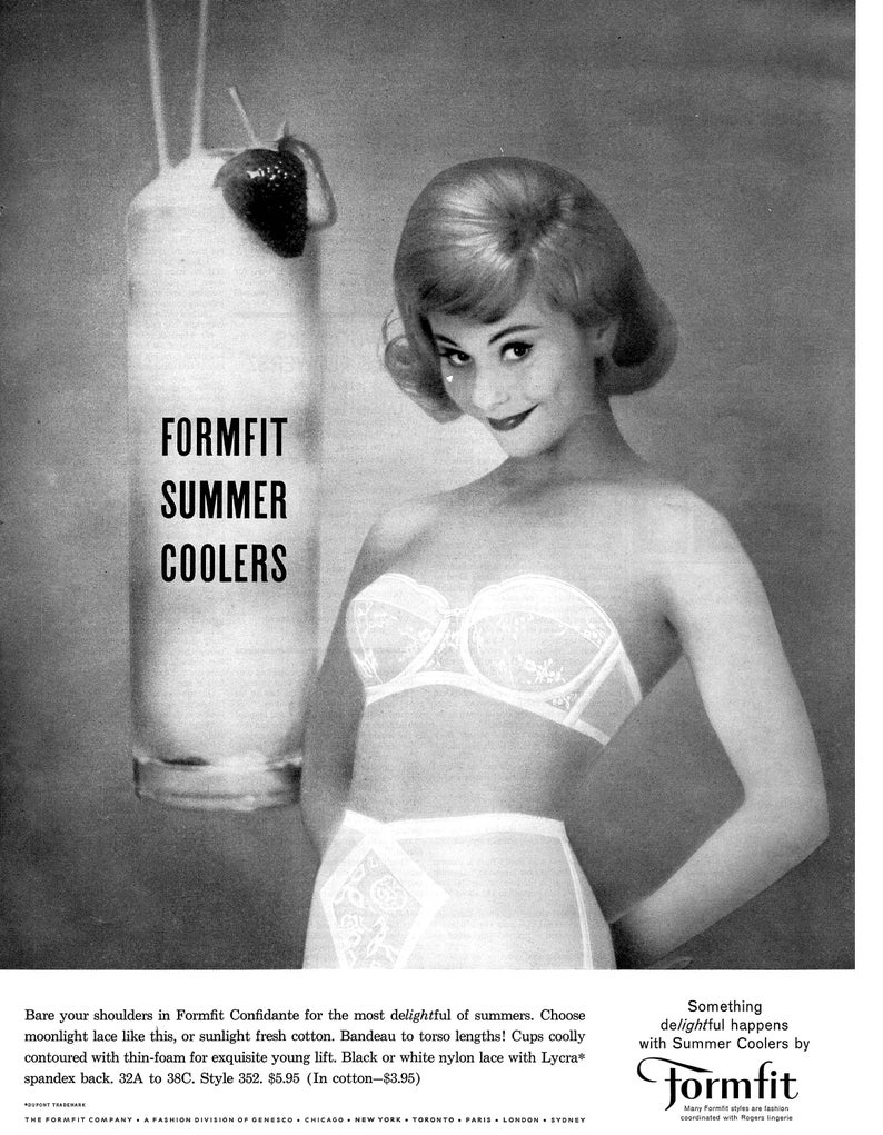 Original Vintage Lingerie Advertisement For 1963 Formfit Summer Coolers