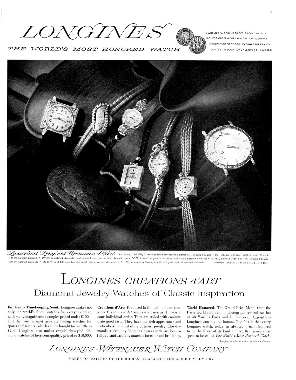 Original Vintage Advertising for 1963 Longines Diamond Watches - Etsy