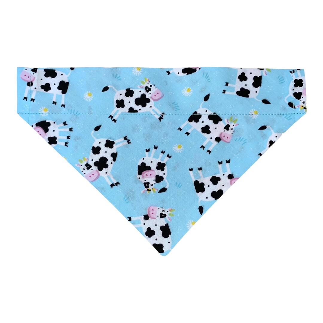 Dog Bandana - Cow Print - Moo - Tossed Cows - Over the Collar - Two ...