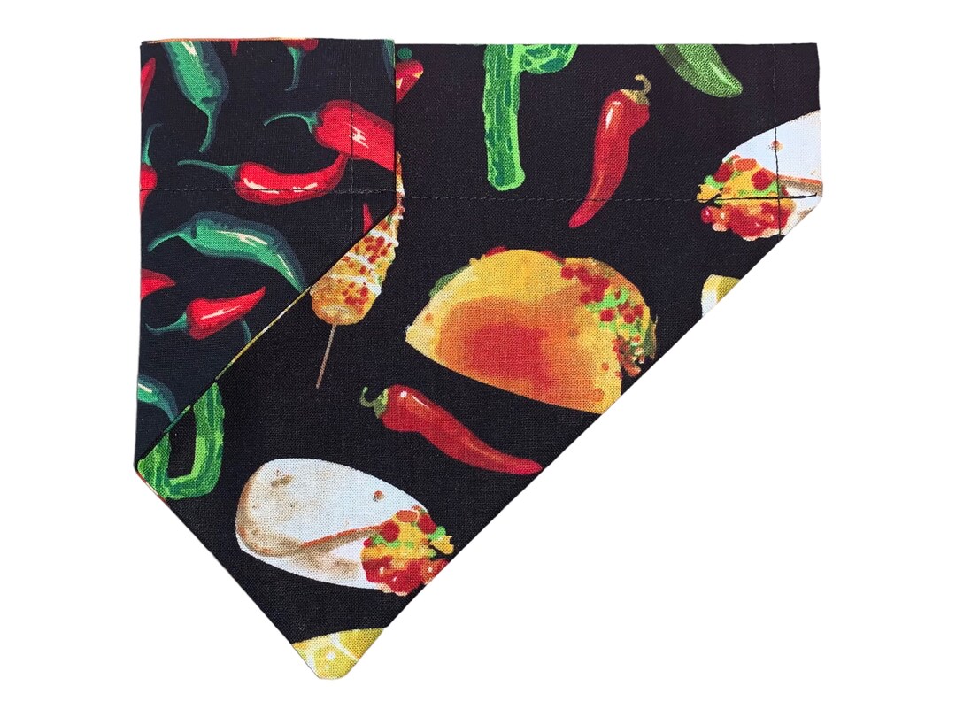 Dog Bandana - Taco - Mexican Food - Over the Collar - Reversible - Cat ...
