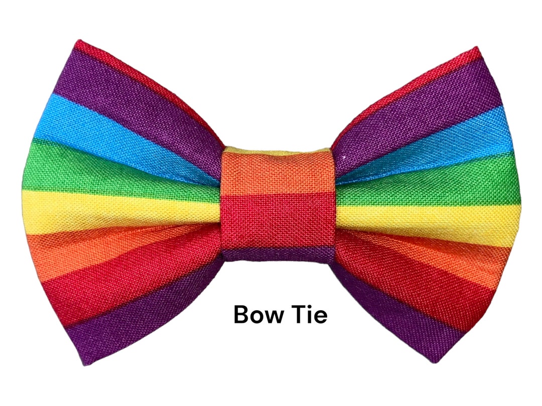 Pride Pet Bow Tie: Handmade Rainbow Collar Slide - Etsy