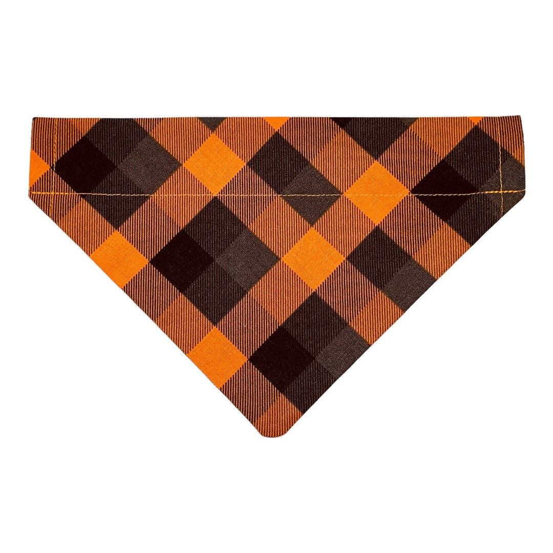Dog Bandana - Fall Plaid Dog Bandana - Over the Collar - Option to ...