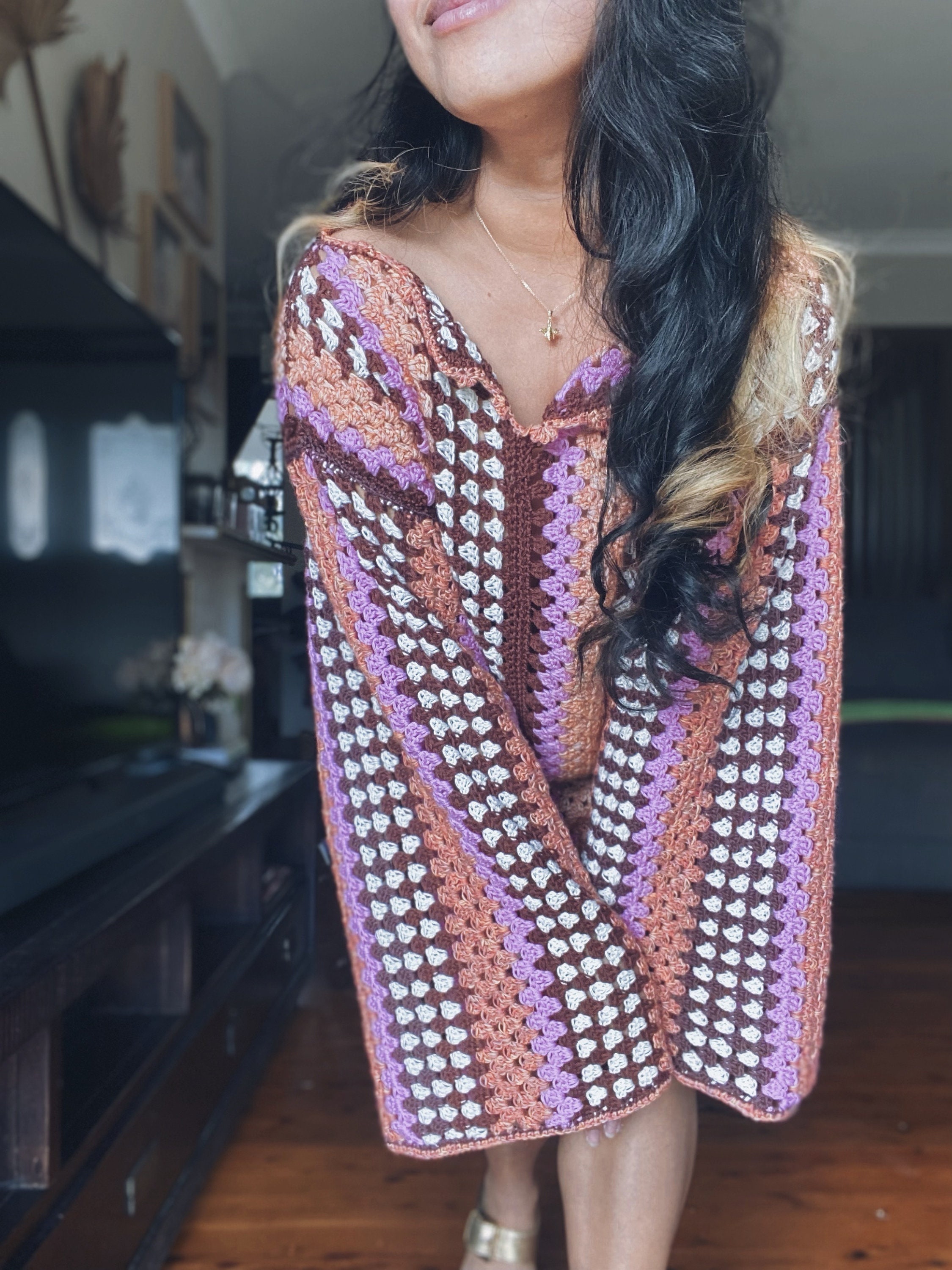 CROCHET PDF: Alison Retro Crochet Shirt Dress - Etsy