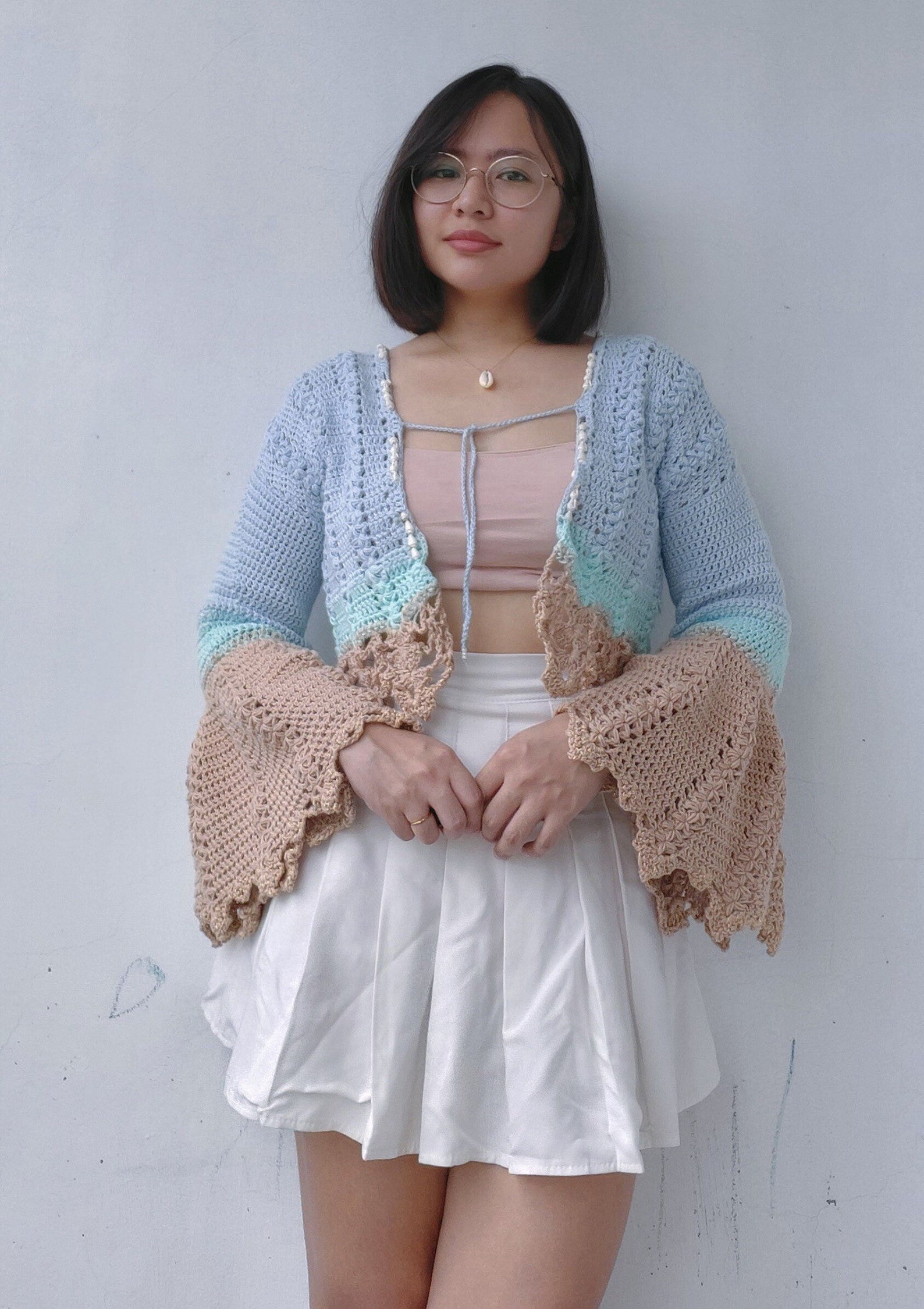 Crochet PDF Only”serafina Mermaid-tail Sleeves Open-front Cardigan ...