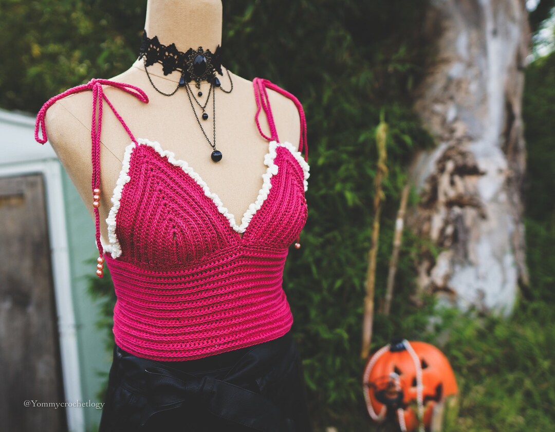 Halloween Pink Goth Bralette ready-to-wear Collection - Etsy