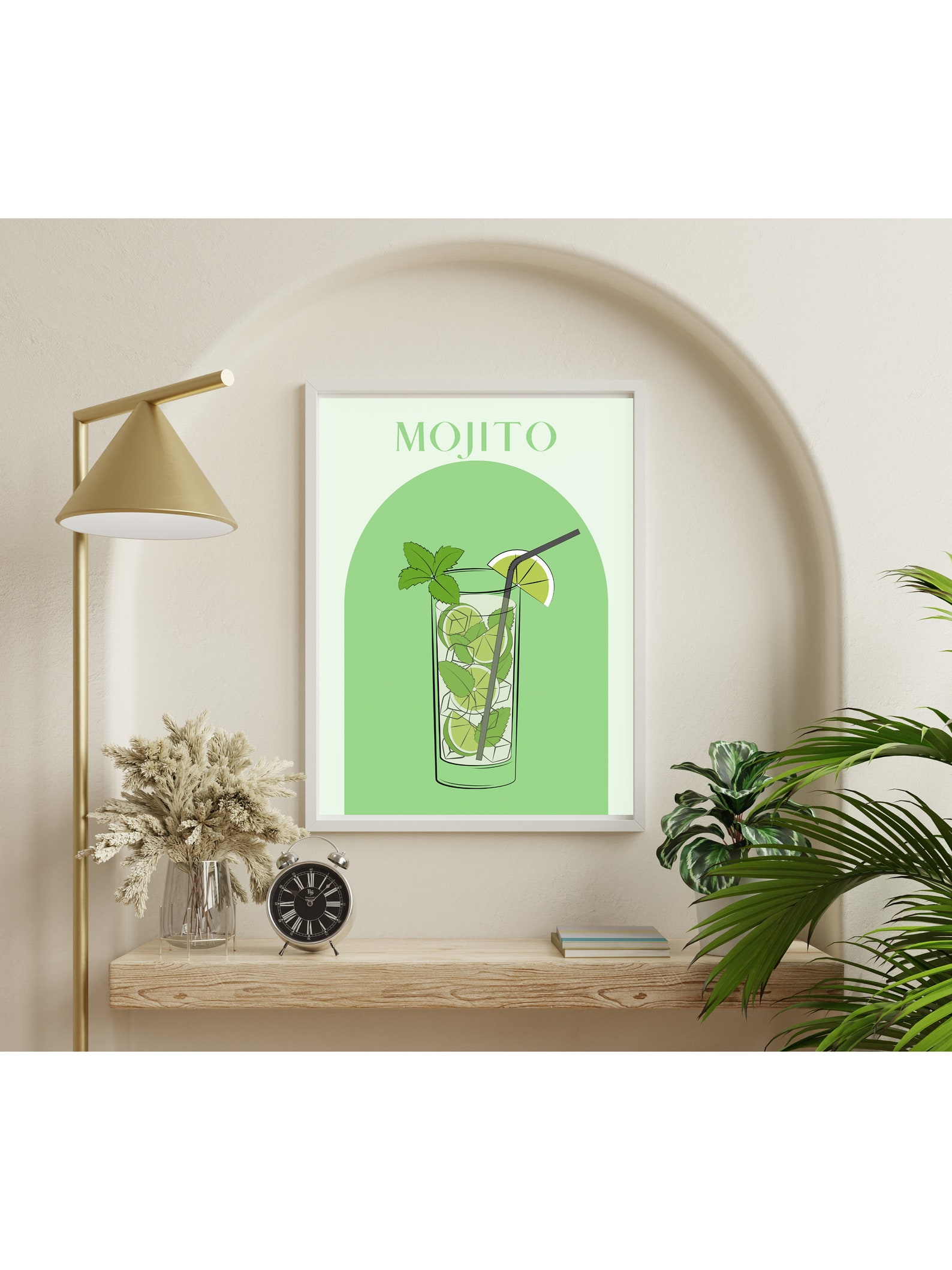 Retro Mojito Wall Art, Digital Download Cocktail Poster, Retro Cocktail ...