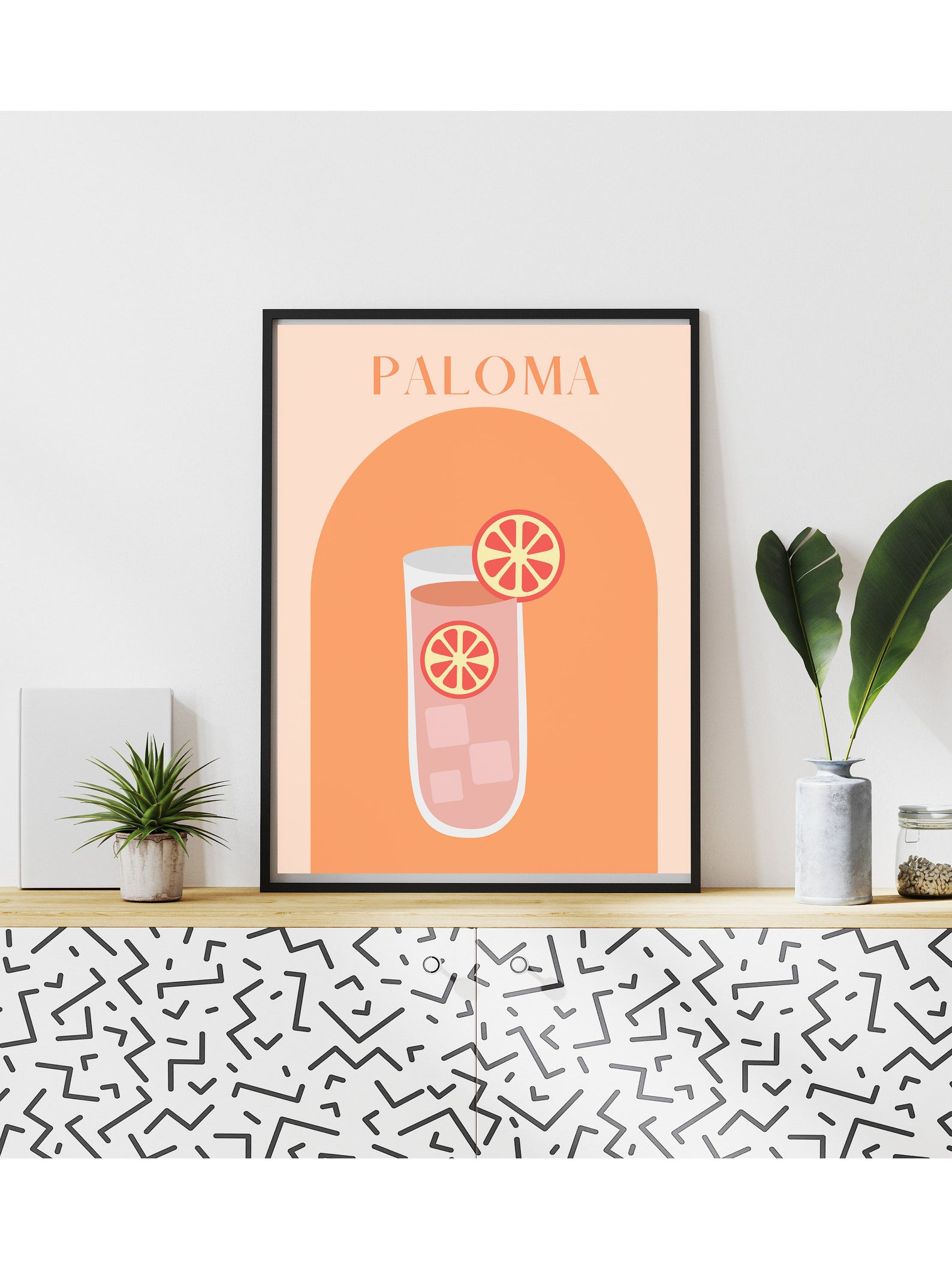 Retro Paloma Wall Art, Digital Download Cocktail Poster, Retro Cocktail ...