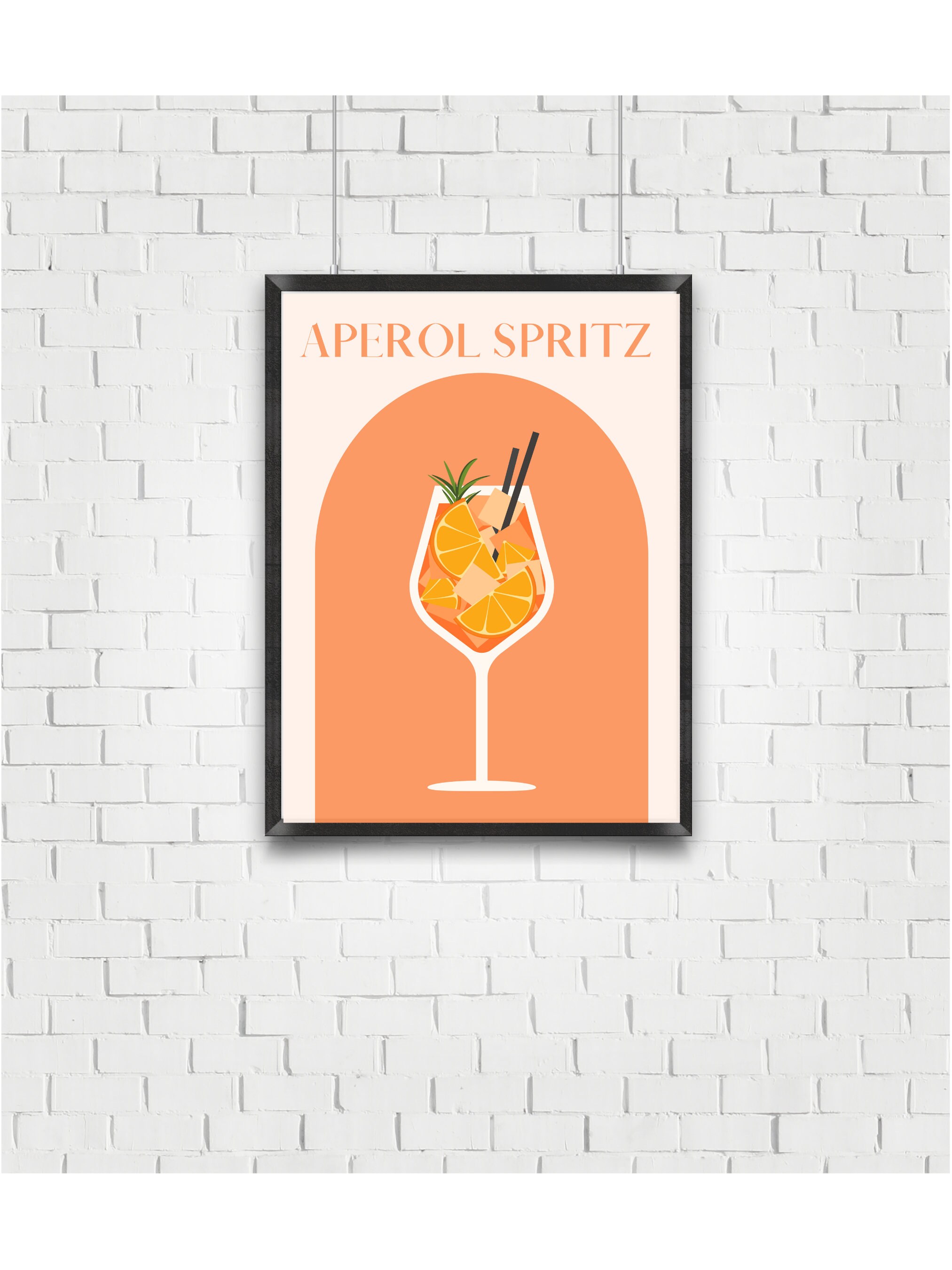 Retro Aperol Spritz Wall Art, Digital Download Cocktail Sign, Retro ...