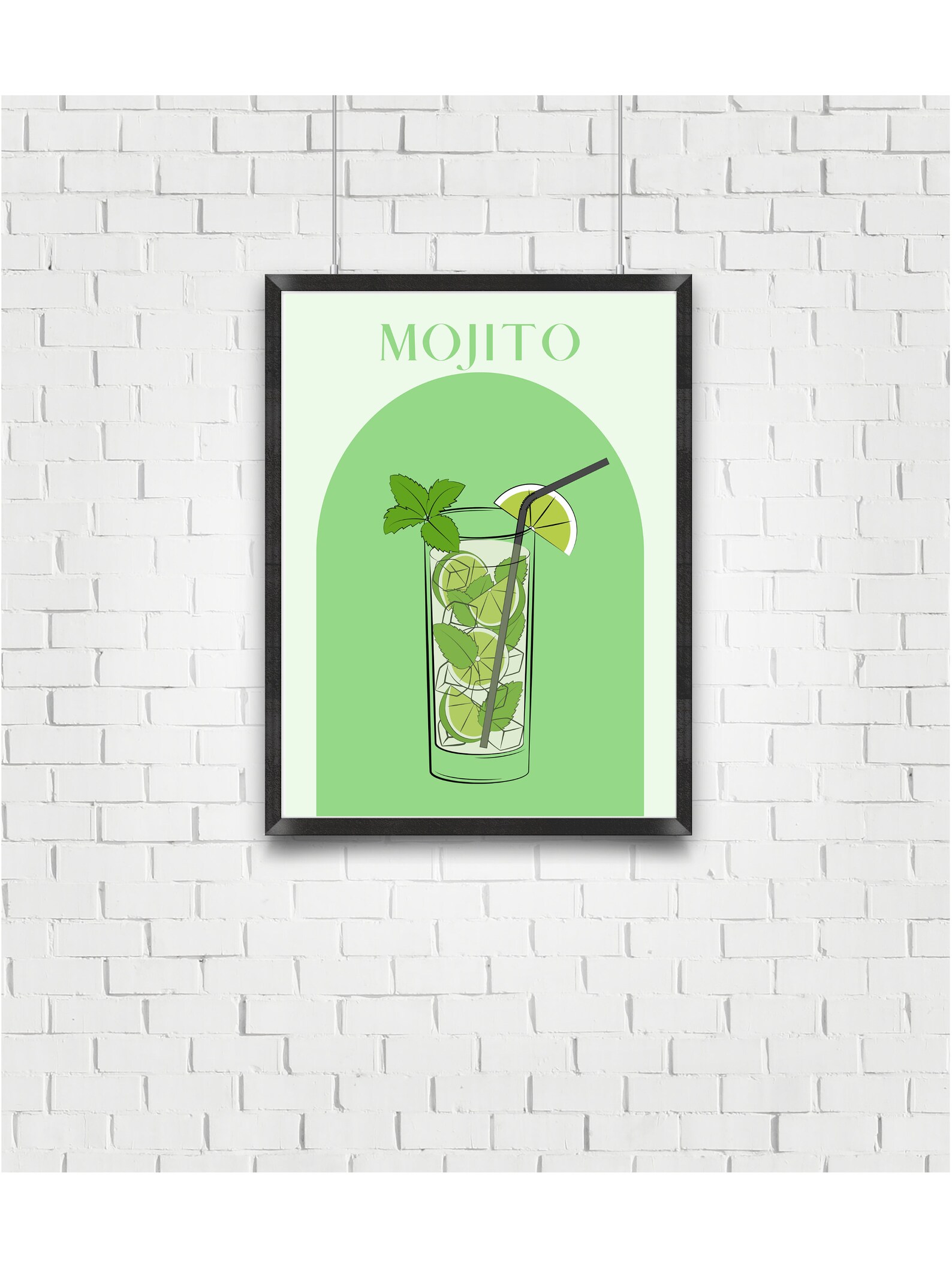 Retro Mojito Wall Art, Digital Download Cocktail Poster, Retro Cocktail ...