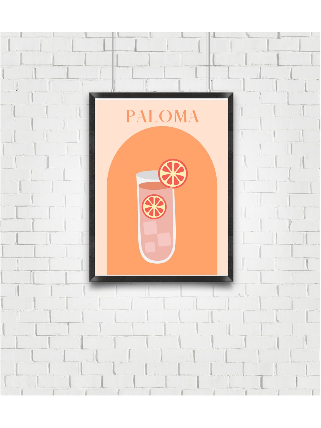 Retro Paloma Wall Art, Digital Download Cocktail Poster, Retro Cocktail ...