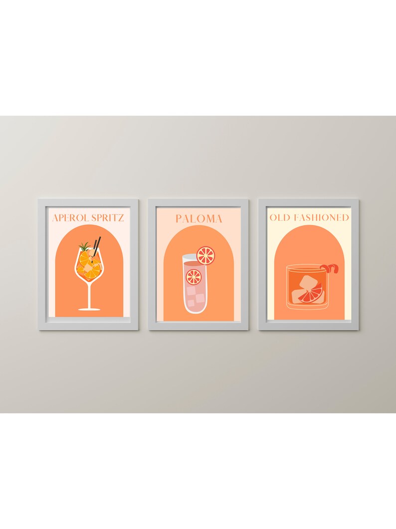 Retro Aperol Spritz Wall Art Digital Download Cocktail Art - Etsy
