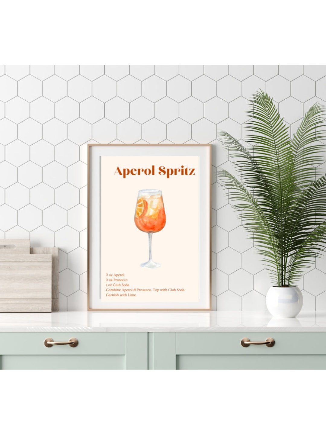 Retro Aperol Spritz Recipe Wall Art, Watercolor Cocktail Poster ...