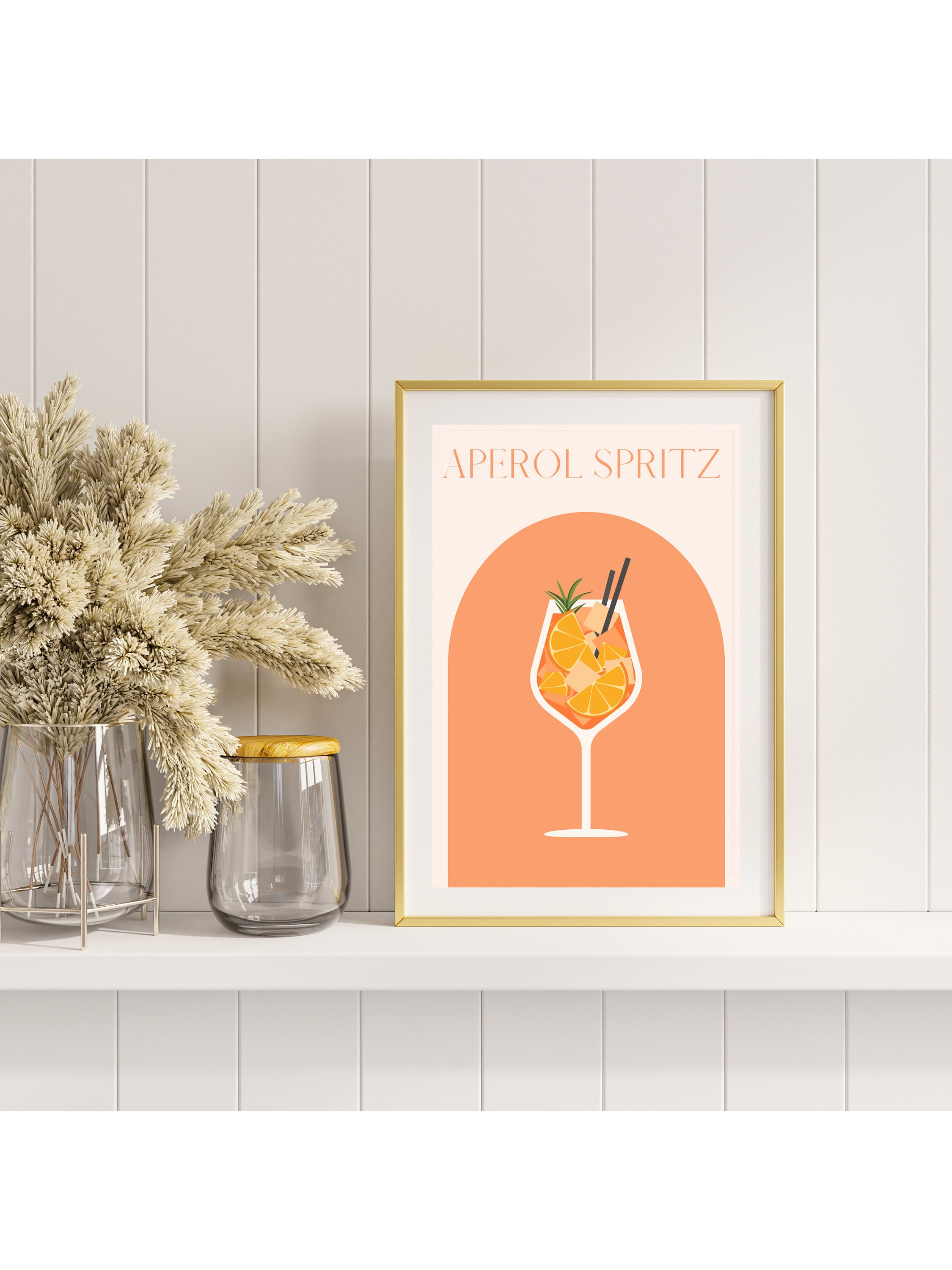 Retro Aperol Spritz Wall Art, Digital Download Cocktail Sign, Retro ...