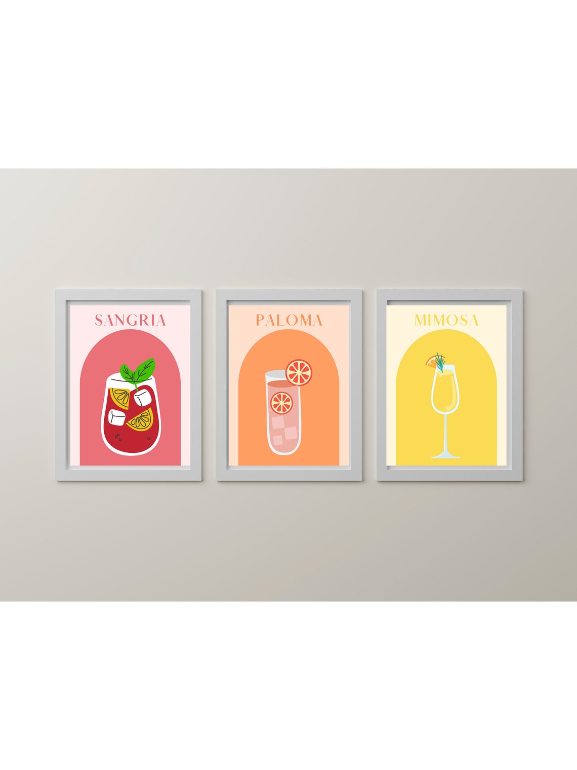 Retro Mimosa Wall Art, Digital Download Cocktail Sign, Retro Cocktail ...