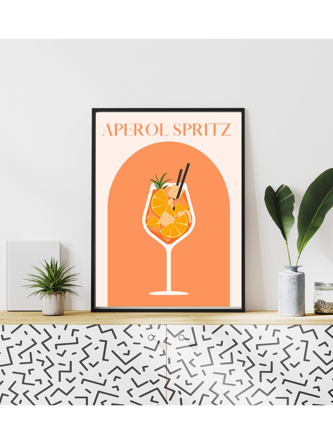 Retro Aperol Spritz Wall Art Digital Download Cocktail Art - Etsy