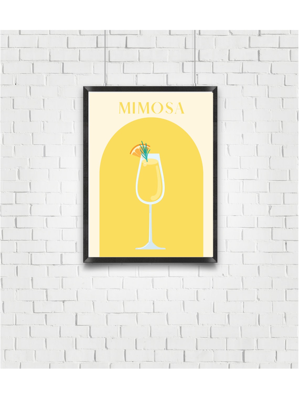Retro Mimosa Wall Art, Digital Download Cocktail Sign, Retro Cocktail ...