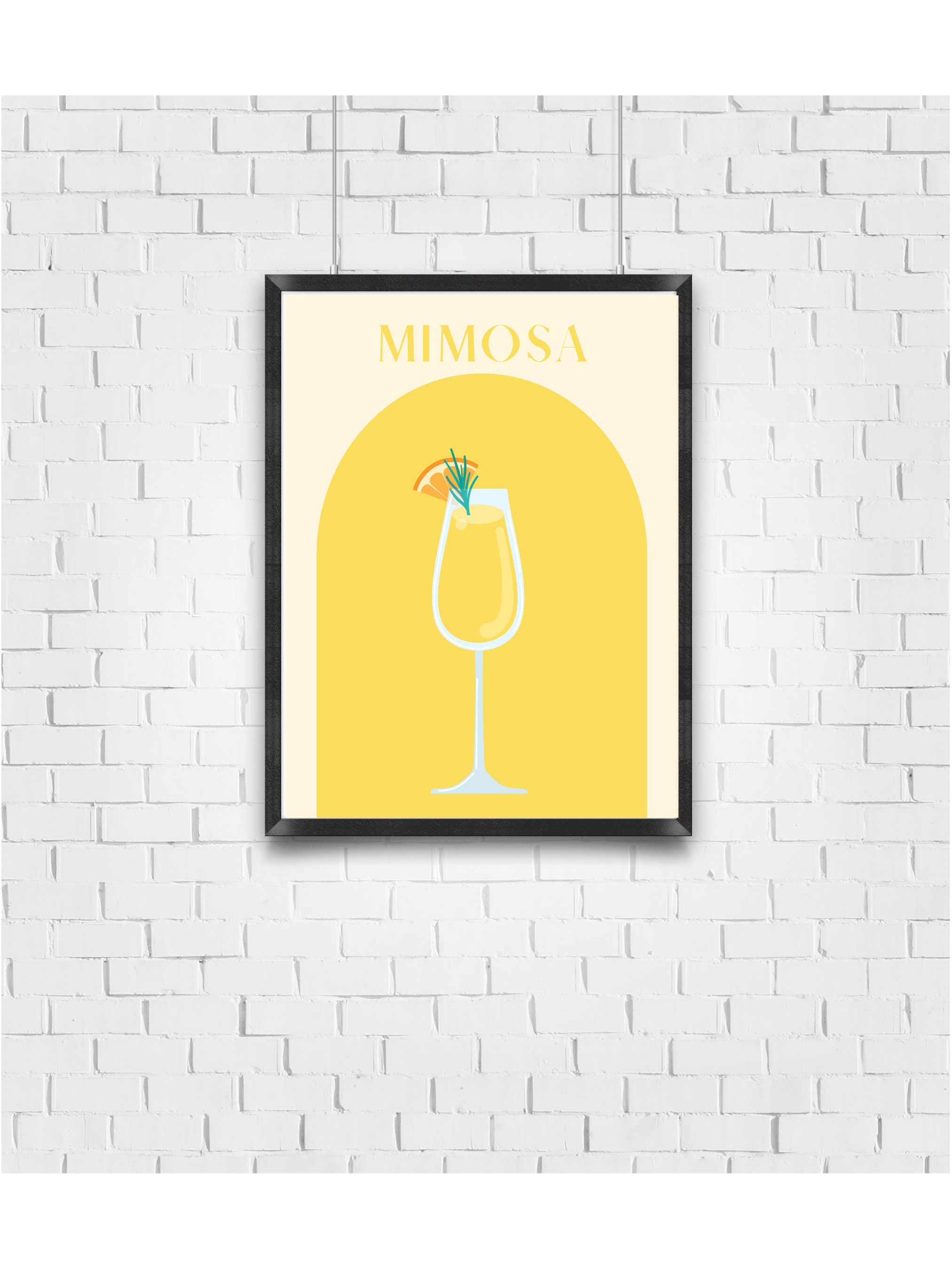 Retro Mimosa Wall Art, Digital Download Cocktail Sign, Retro Cocktail ...