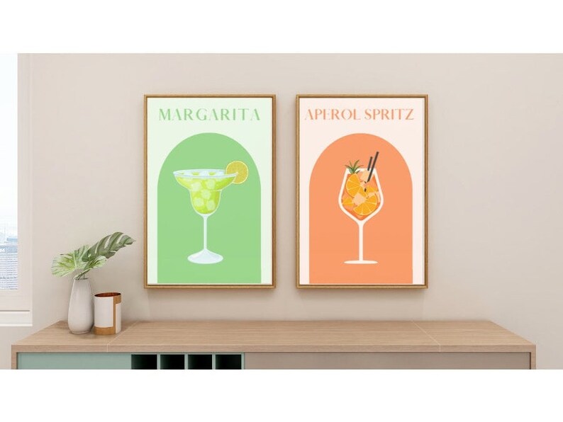 Retro Aperol Spritz Wall Art, Digital Download Cocktail Sign, Retro ...