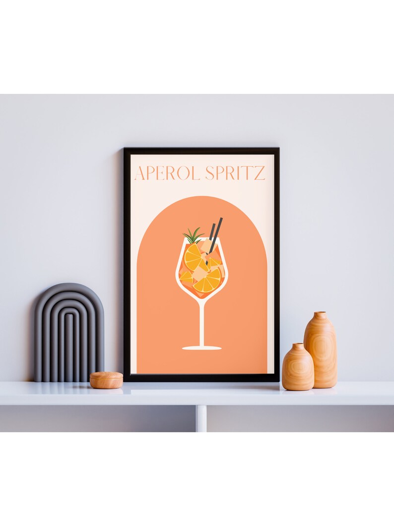 Retro Aperol Spritz Wall Art Digital Download Cocktail Art - Etsy