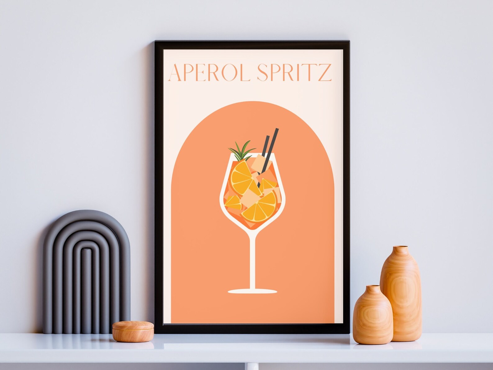 Retro Aperol Spritz Wall Art, Digital Download Cocktail Sign, Retro ...