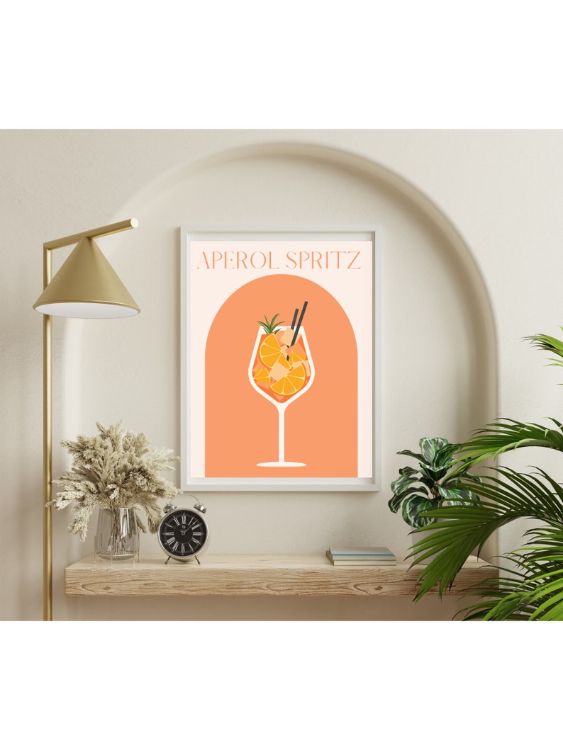 Retro Aperol Spritz Wall Art Digital Download Cocktail Art - Etsy