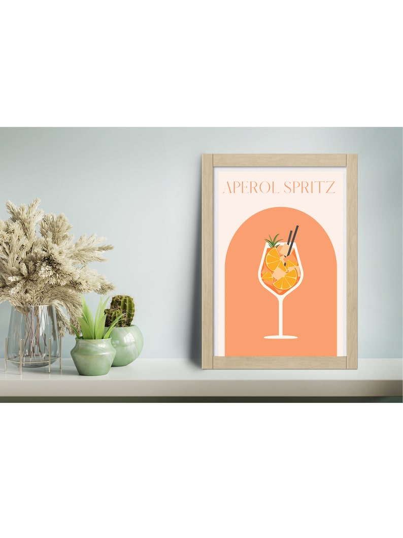 Retro Aperol Spritz Wall Art Digital Download Cocktail Art - Etsy