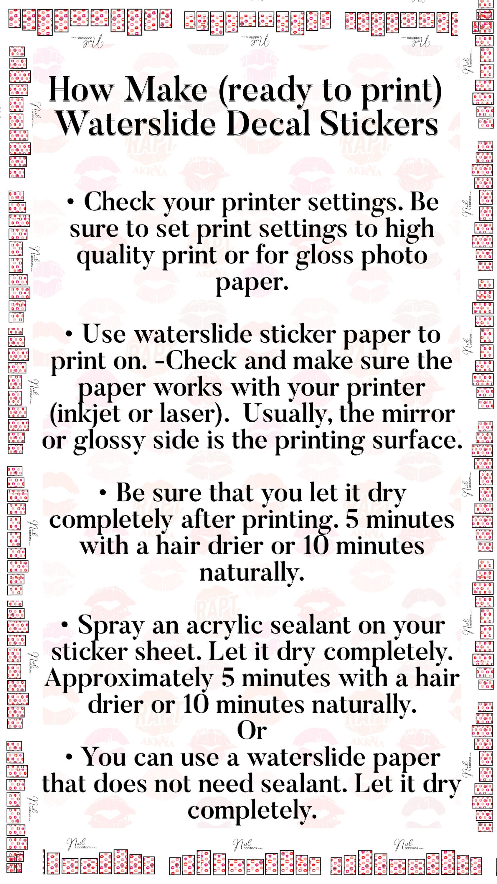 Rapt Printable Sample Set 1 - Etsy