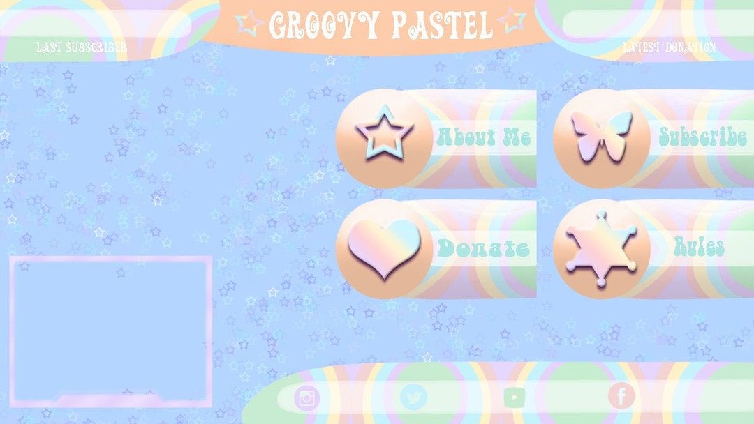 Kawaii Twitch Overlay | Groovy Earth - Etsy