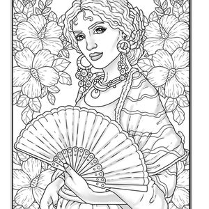 Beauty of Women Adult Coloring Pages - Etsy