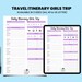 Travel Itinerary Girls Trip - Printable Trip Planner, Girls Trip Plan ...