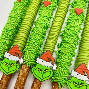 Merry Grinchmas Chocolate Covered Pretzels, Grinch Pretzels, Holiday ...