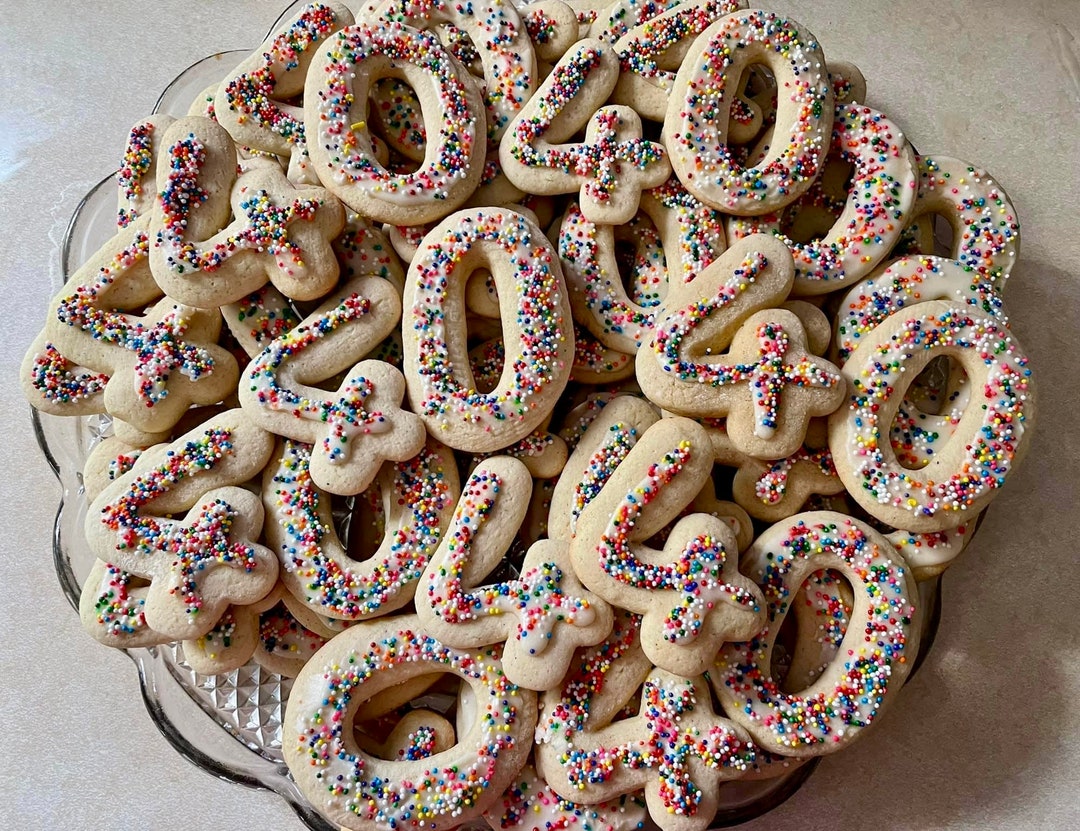 Number Sugar Cookies, Birthday Sugar Cookies, Birthday Cookie Box ...