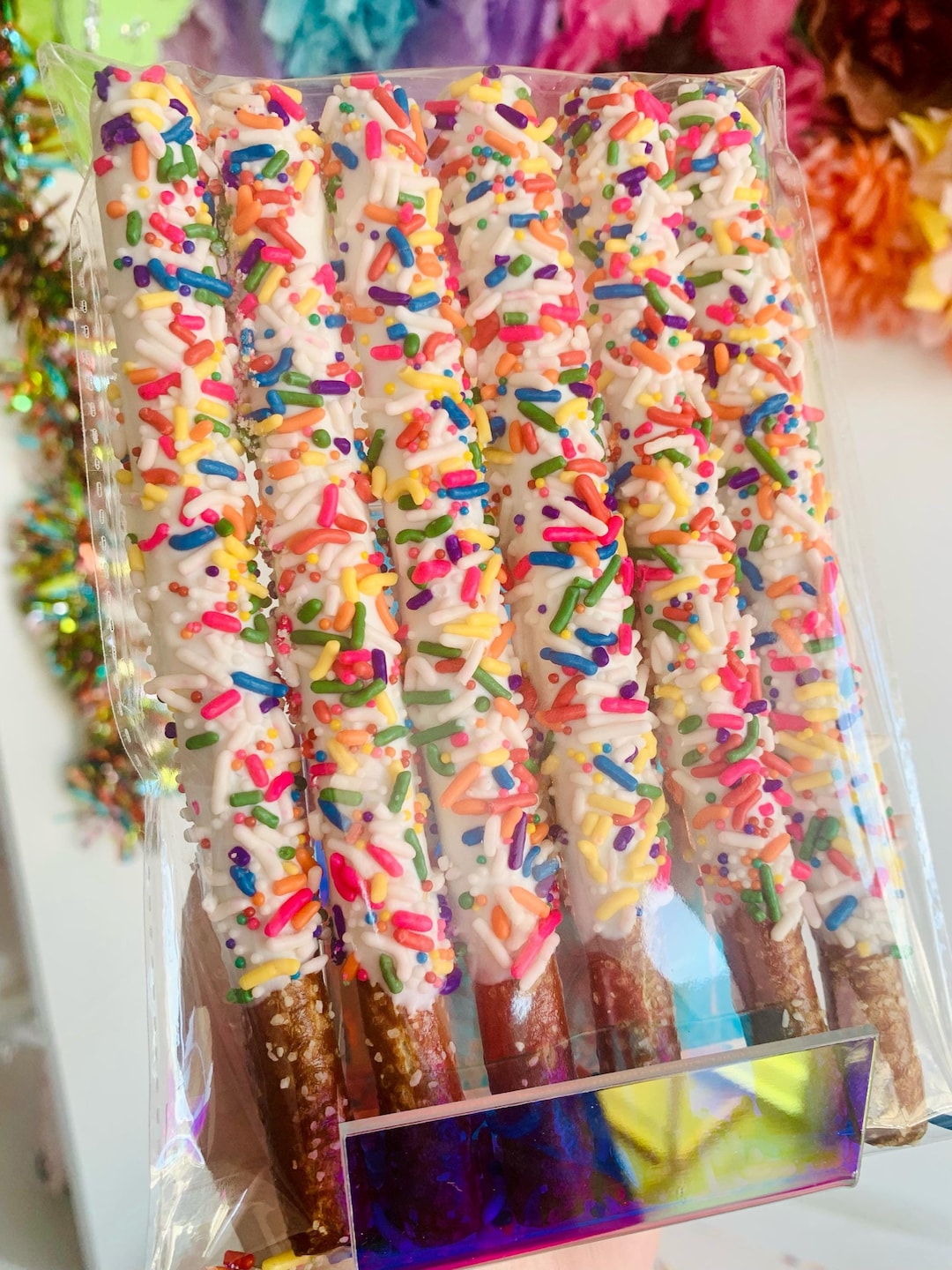 12 Birthday Cake Pretzels, Birthday Chocolate Covered Pretzels ...