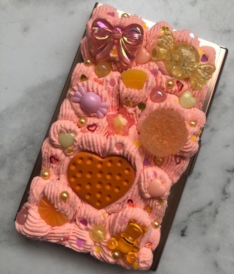 Pastel Peachy Cake Cream Decoden Card Wallet Case - Etsy