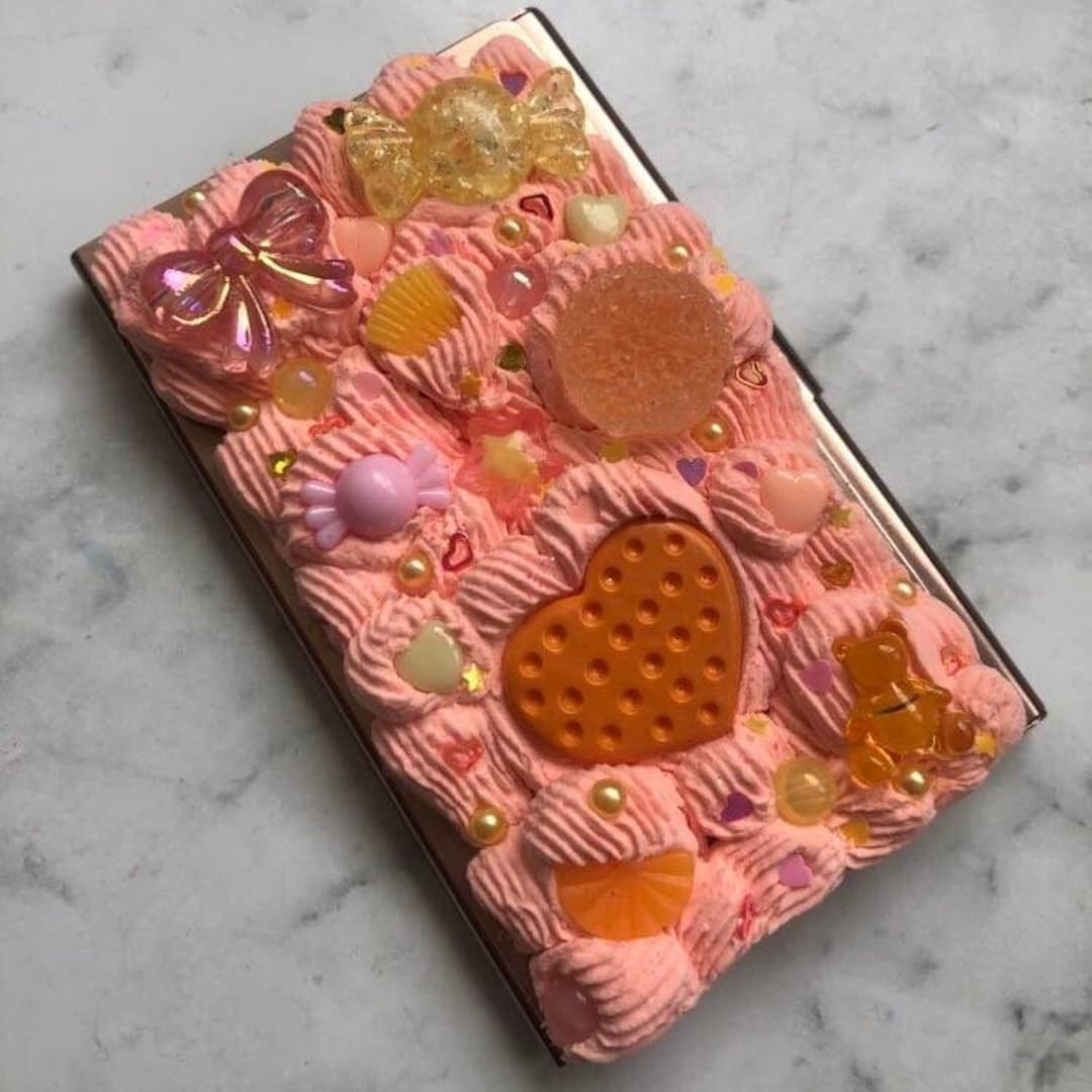 Pastel Peachy Cake Cream Decoden Card Wallet Case - Etsy