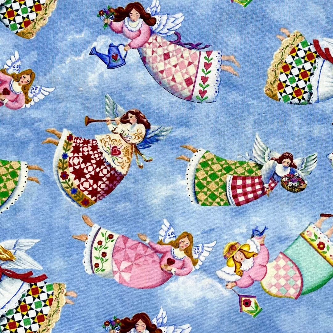 Jim Shore Angels Fabric Fat Quarter: Blue Cotton Springs Creative - Etsy