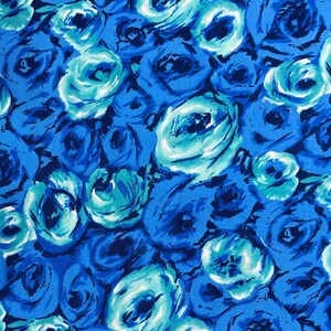 Lana Rose Fabric, Blue Floral Roses, Quilting Cotton by Michael Miller ...