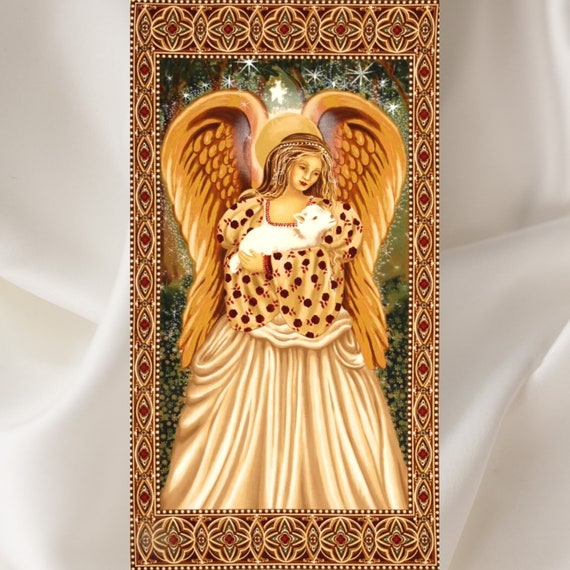 Golden Angel Fabric Panel With Lamb Quilting Cotton Fabric - Etsy