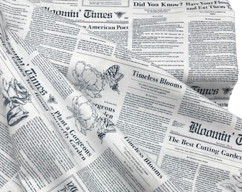 Vintage Newsprint Fabric - Etsy