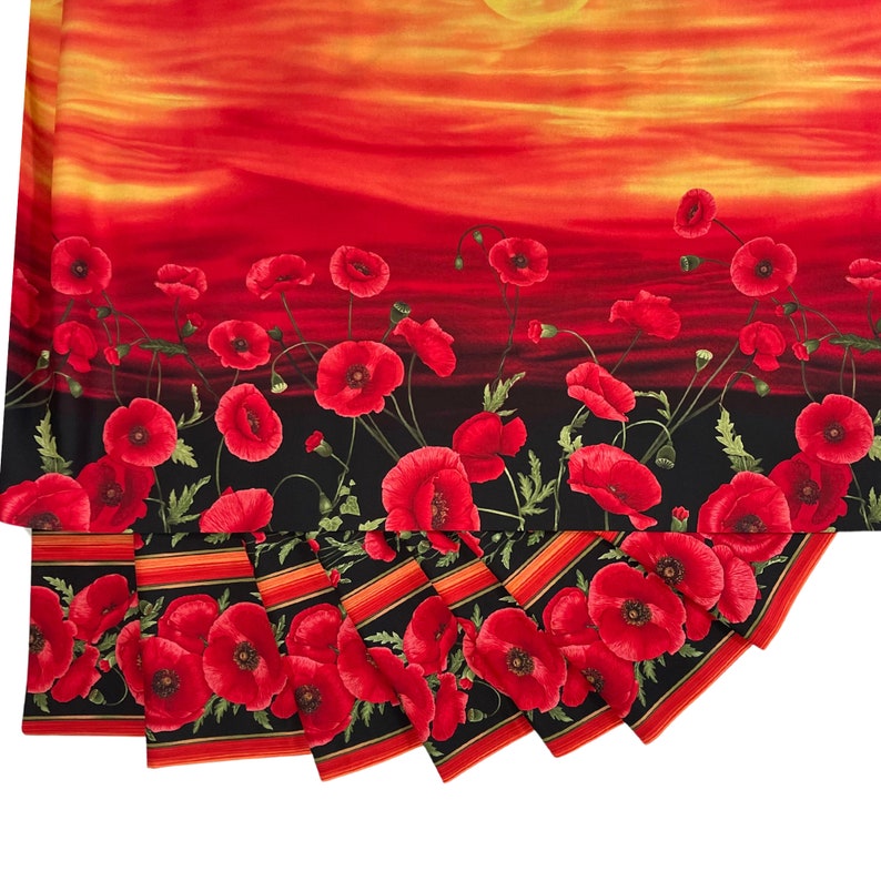 Rare Fabric Poppies Panel Fabric Timeless Treasures - Etsy