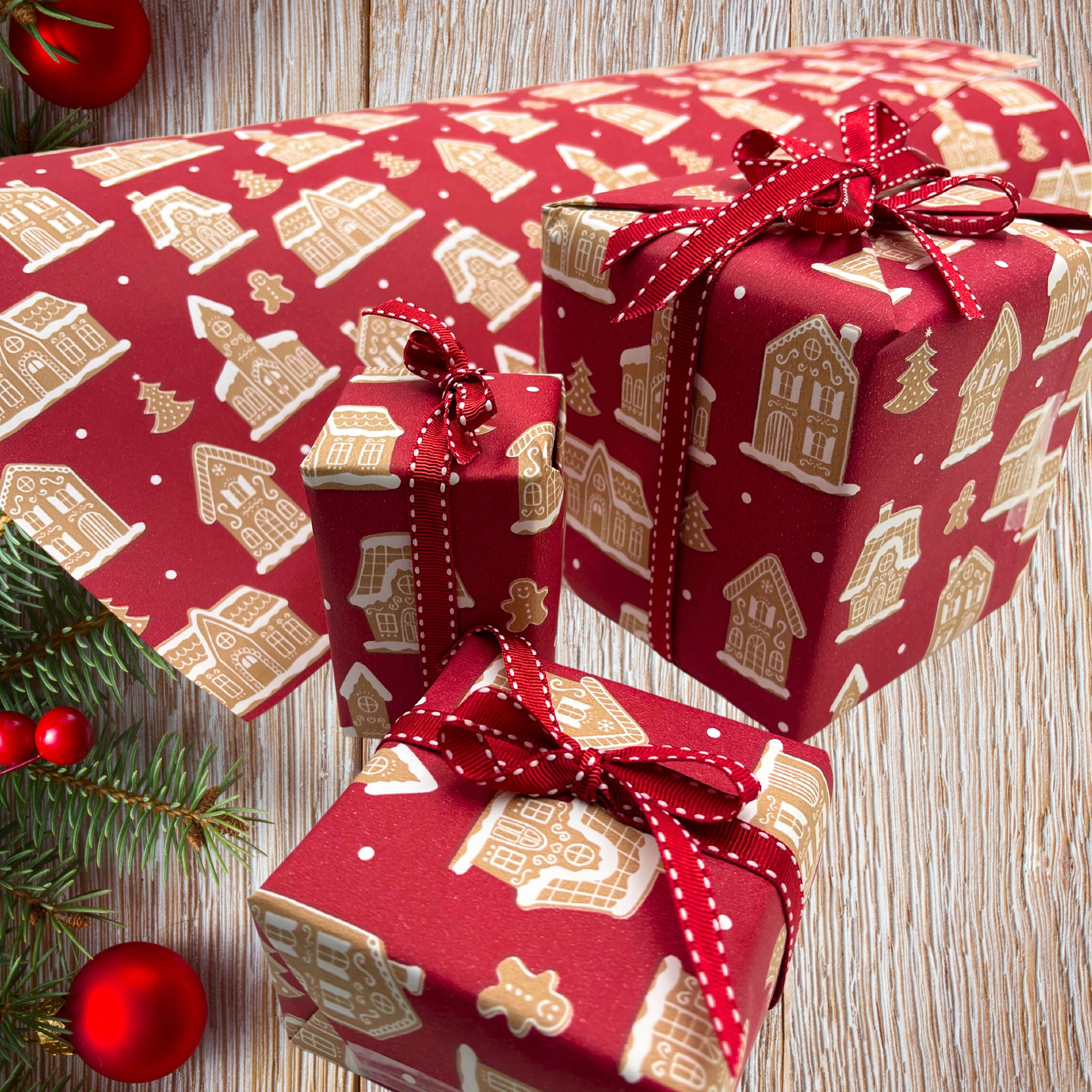 Gingerbread House Gift Wrapping Paper – Festive Christmas Wrap | 80gsm ...