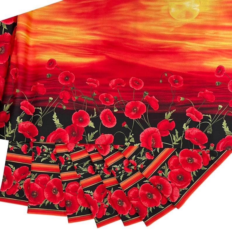 Rare Fabric Poppies Panel Fabric Timeless Treasures - Etsy