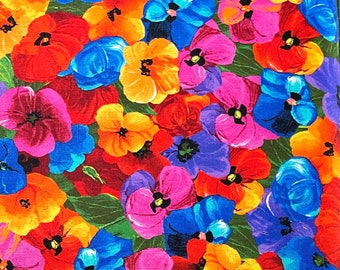Bright Floral Fabric - Etsy