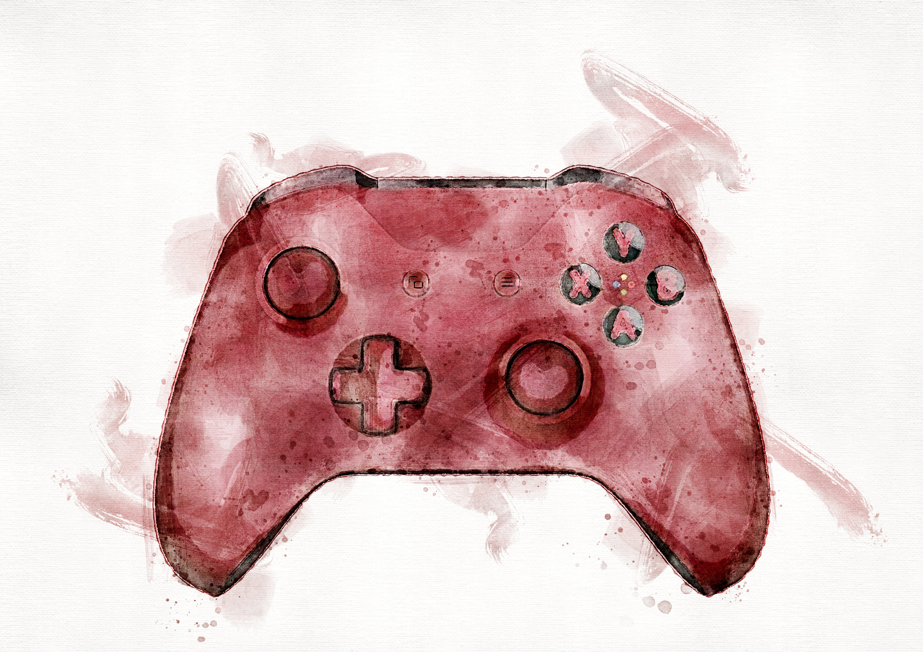 Game Controller art print BLACK Personalised gaming | Etsy